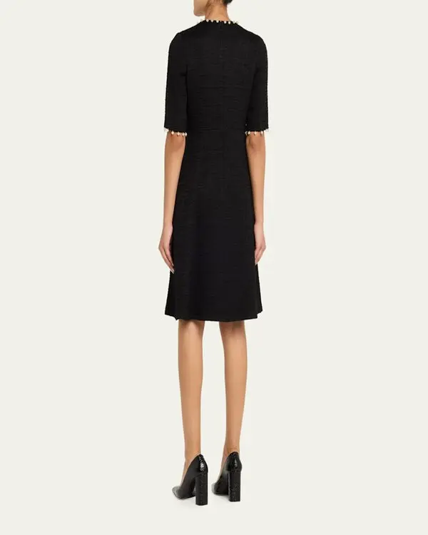 Rickie Freeman For Teri Jon Bead-embellished Boucle Dress