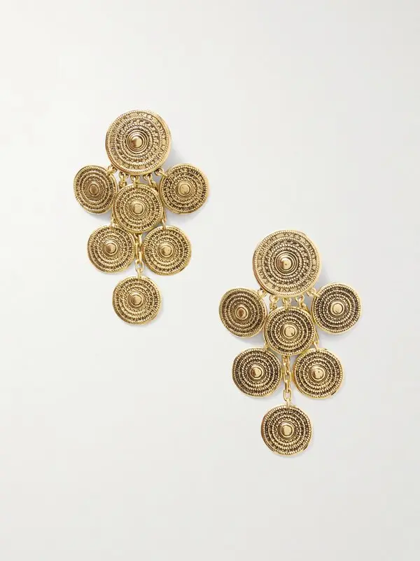 Saint Laurent Byzance -tone Clip Earrings - Gold