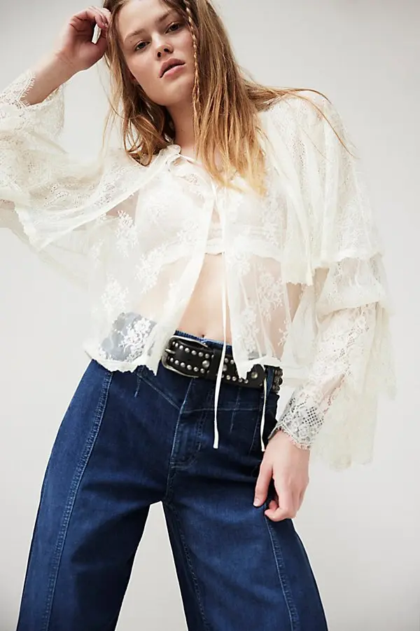 Nigel Preston Lace Cape Shirt In Clean Ivory - 39% Off | Editorialist