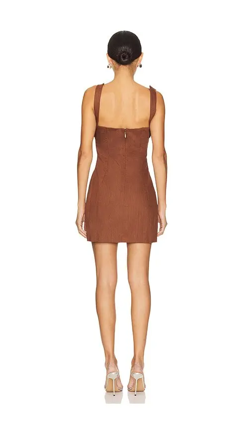 BY.DYLN Cindy Mini Dress With Belt Accents - Rust