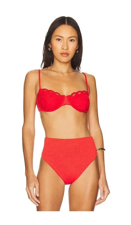 VIX PAULA HERMANNY Naya Nissi Bikini Top - Firenze Ruby & Eyelet