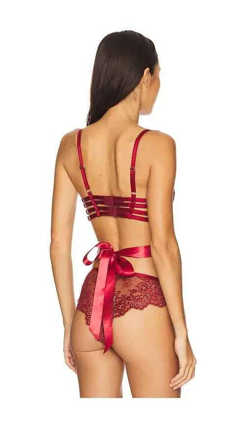 THISTLE AND SPIRE Eye Candy Bustier In Burgundy