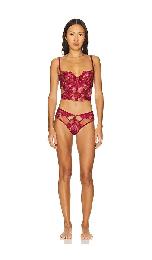 THISTLE AND SPIRE Eye Candy Bustier In Burgundy