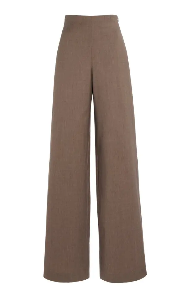 SEV High-rise Wide-leg Wool Pants
