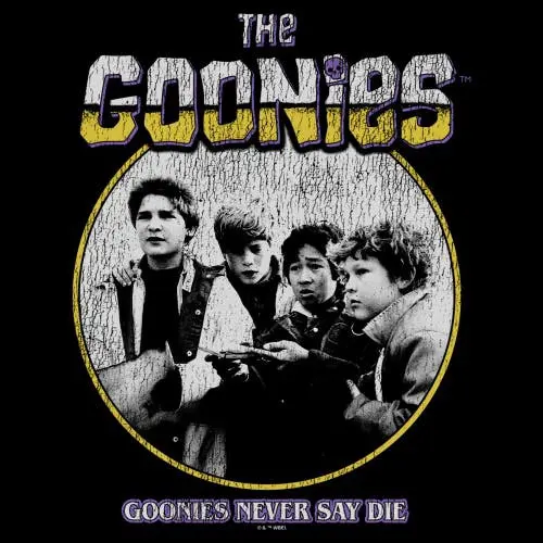 THE GOONIES Never Say Die Distressed Graphic T-shirt