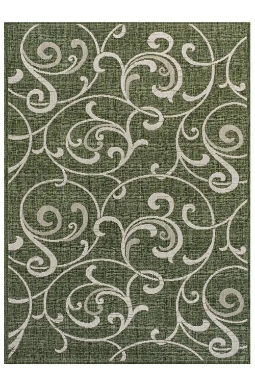 JONATHAN Y Maribel Traditional Classic All-over Scroll Indoor/outdoor Area Rug - Green/cream