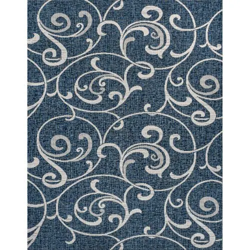 JONATHAN Y Maribel Traditional Classic All-over Scroll Indoor/outdoor Area Rug - Navy/cream
