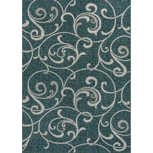 JONATHAN Y Maribel Traditional Classic All-over Scroll Indoor/outdoor Area Rug - Turquoise/cream