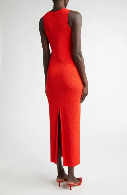 St. John Scoop Neck Fine Rib Tank Dress