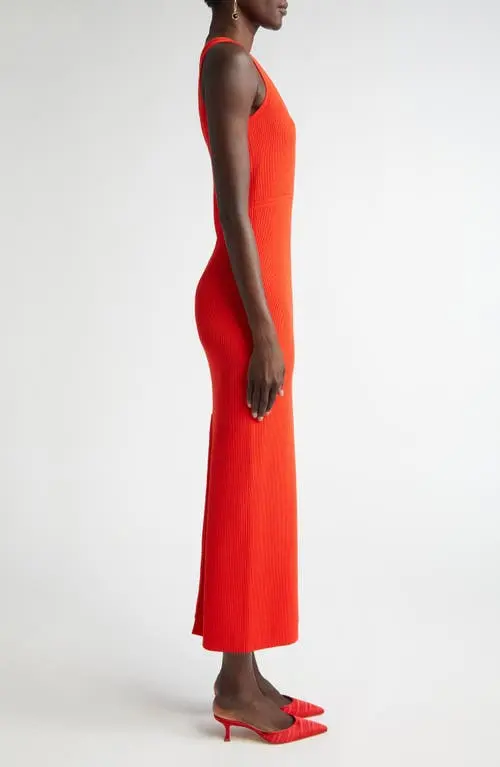 St. John Scoop Neck Fine Rib Tank Dress