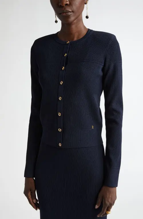 St. John Crewneck Cardigan