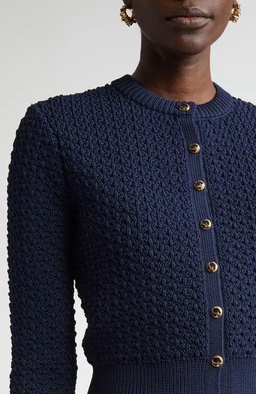 St. John Re-edition Textured Knit Cardigan