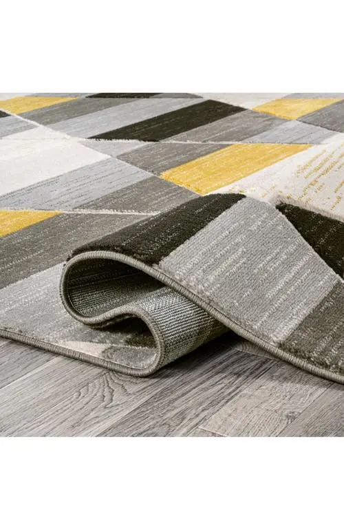 JONATHAN Y Kehoe Retro Diamonds Geometric Area Rug - Yellow/gray/cream