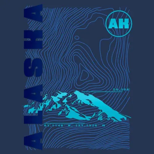 LOST GODS Alaska Coordinates Poster Graphic T-shirt