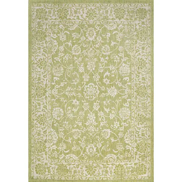 JONATHAN Y Tela Bohemian Textured Weave Floral Indoor/outdoor Area Rug - Green/cream