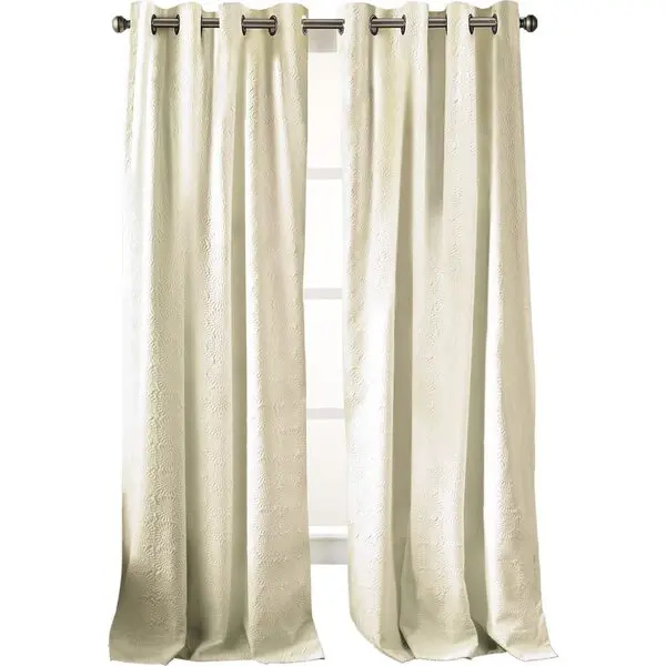 Dkny Chrysanthemum Floral Grommet Curtains - Ivory