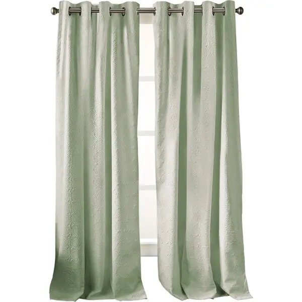 Dkny Chrysanthemum Floral Grommet Curtains - Sage