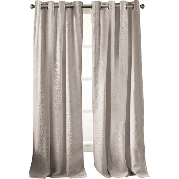 Dkny Chrysanthemum Floral Grommet Curtains - Taupe