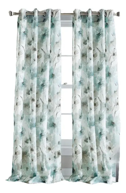 Dkny Modern Bloom Curtain Panel - Blue