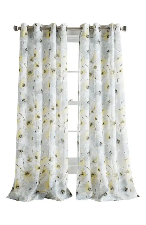 Dkny Modern Bloom Curtain Panel - Yellow