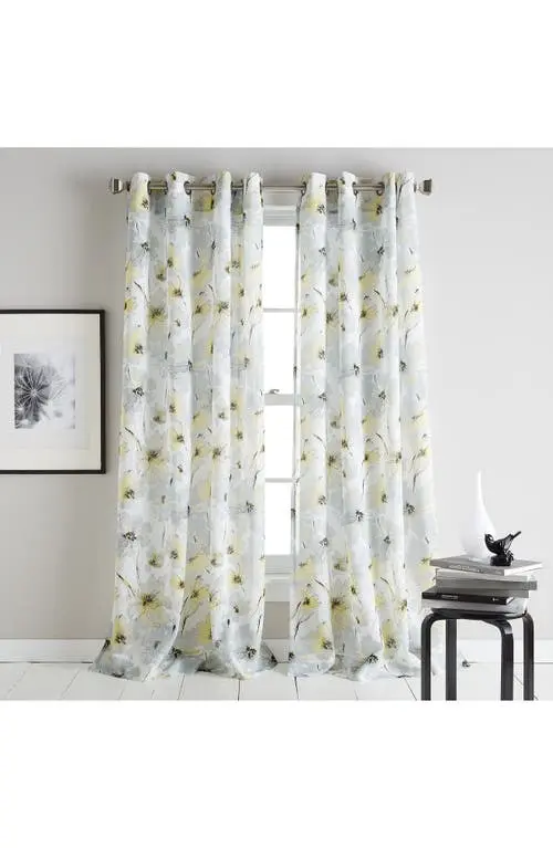 Dkny Modern Bloom Curtain Panel - Yellow
