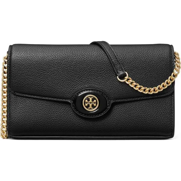 Tory Burch Robinson Pebbled Crossbody - Black/black