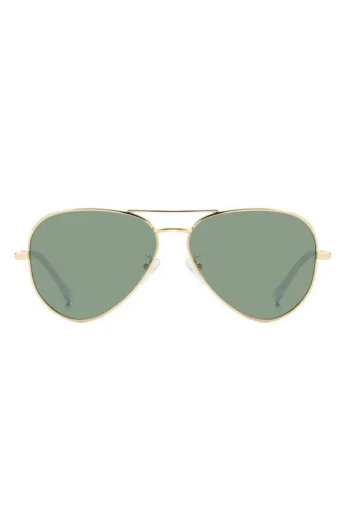 POLAROID 59mm Polarized Aviator Sunglasses - Gold/ Green Polar