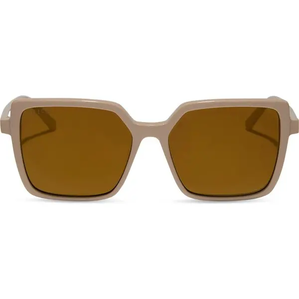 DIFF Eyewear Esme Square Sunglasses - Brown Gold Flash