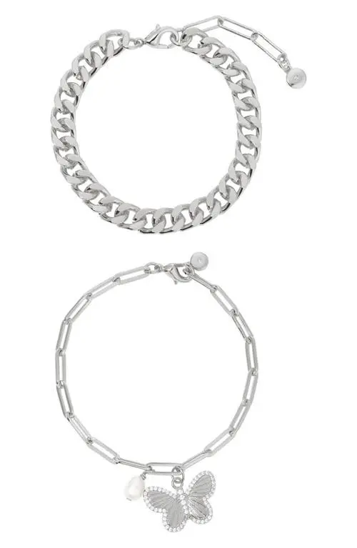 Ettika Set Of Chain Bracelets - Silver