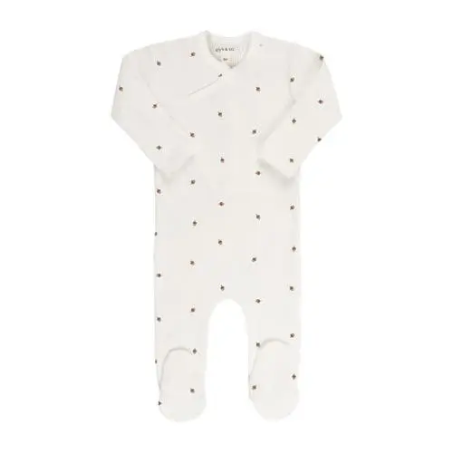 ELY'S & CO. Baby Cotton Ribbed Zipper Footie - Acorn