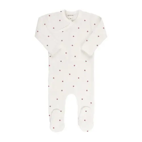 ELY'S & CO. Baby Cotton Ribbed Zipper Footie - Strawberry