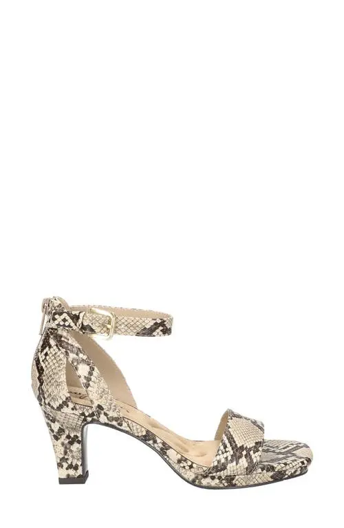 EASY WORKS BY EASY STREET Ro Ankle Strap Sandals - Taupe Snake