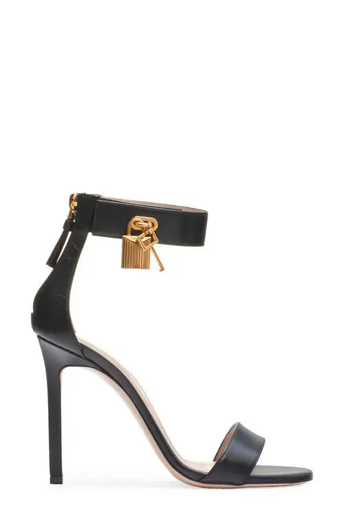 TOM FORD Padlock Ankle Strap Sandal - Black