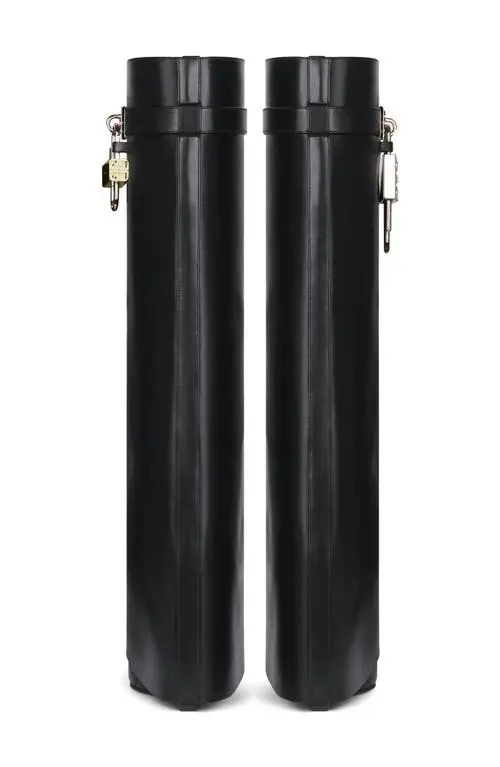 Givenchy Shark Lock Knee High Boots - 001 - Black