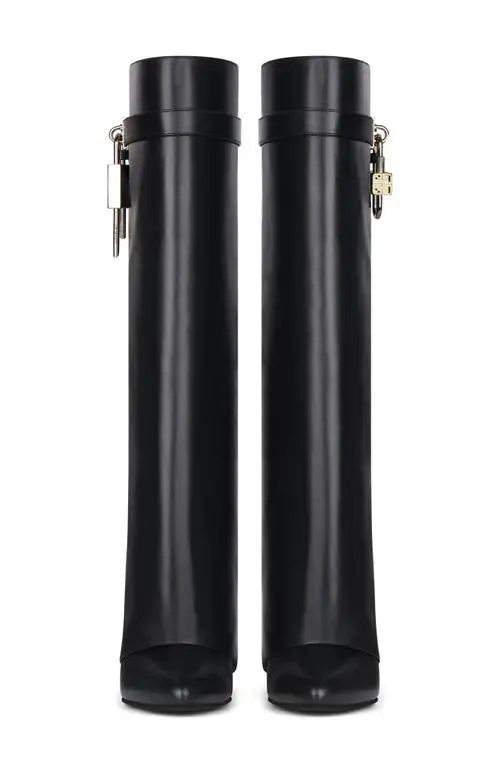 Givenchy Shark Lock Knee High Boots - 001 - Black