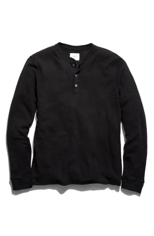 Billy Reid Slub Tuck Henley - Black