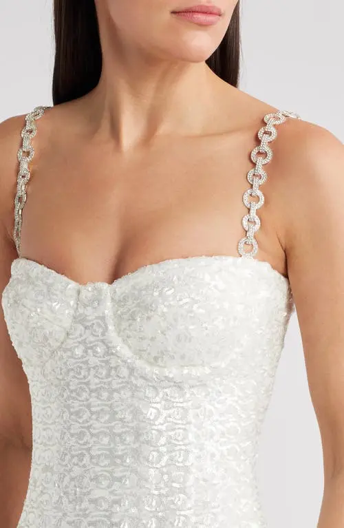 NADINE MERABI Nina Embellished Body-con Cocktail Dress