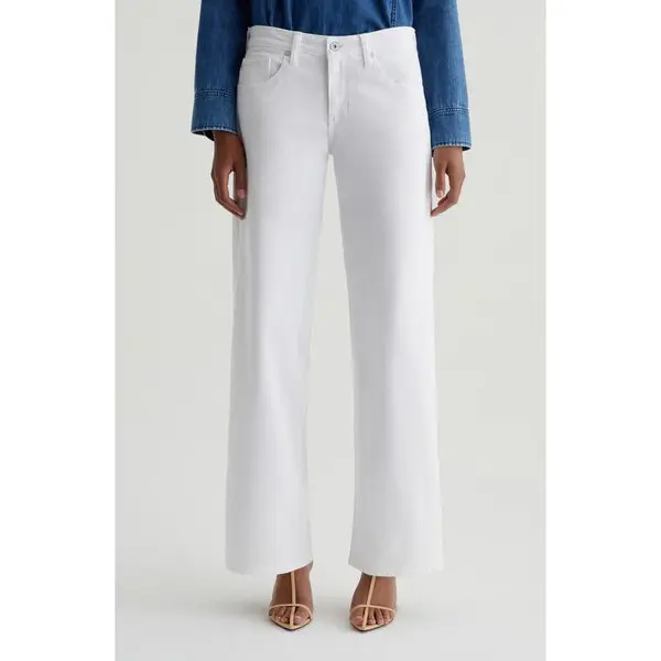 Ag Adria Low Rise Wide Leg Jeans - Gallery White