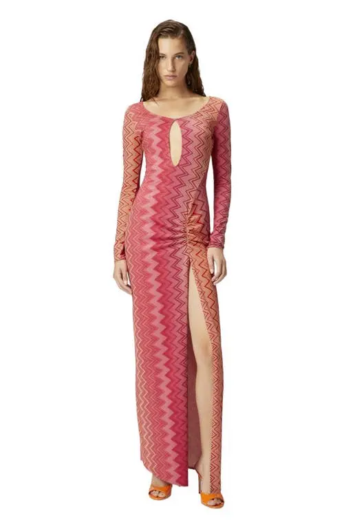 Missoni Zigzag Lamé Cover Up Dress - Red