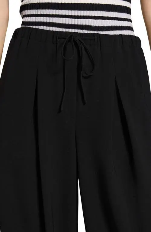 Theory Drawstring Wide Leg Trousers - Black