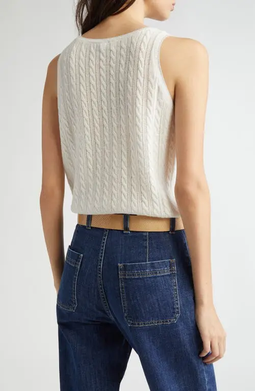 Eleventy Cable Knit Sleeveless Sweater