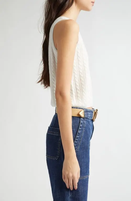 Eleventy Cable Knit Sleeveless Sweater