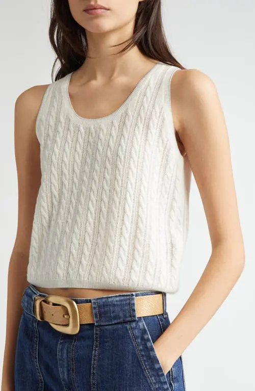 Eleventy Cable Knit Sleeveless Sweater