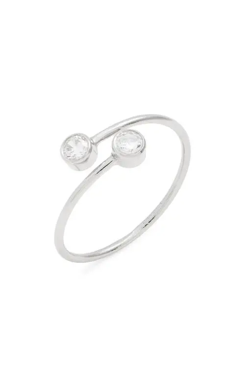 NASHELLE Adjustable Cubic Zirconia Wrap Ring - Sterling Silver