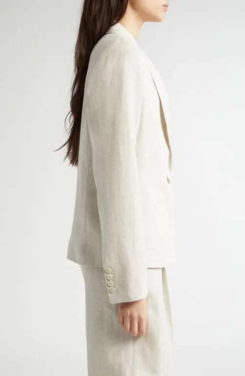 Eleventy Double-breasted Linen-blend Blazer