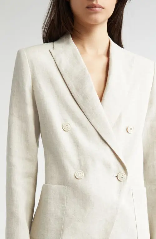 Eleventy Double-breasted Linen-blend Blazer