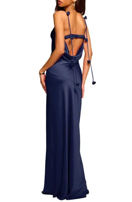 Ramy Brook Hansel Rosette Satin Slipdress