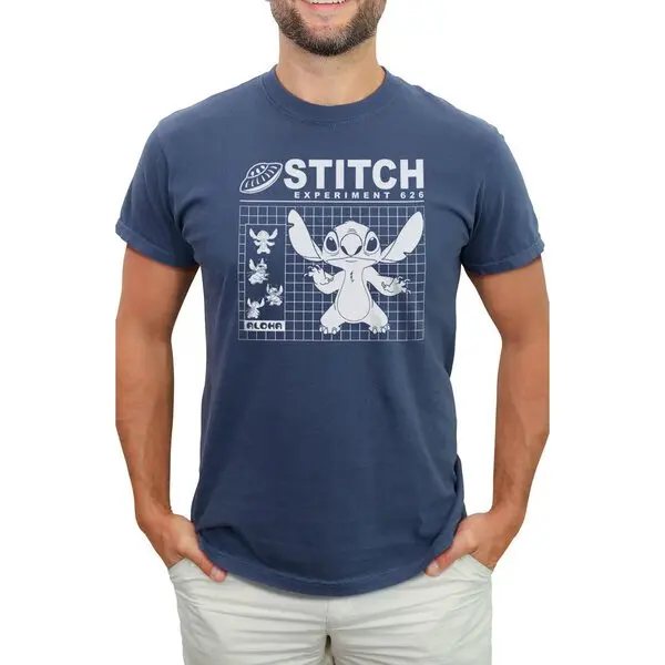 LILO & STITCH Experiment 626 Graph Graphic T-shirt - Navy Blue