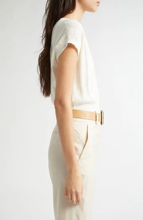 Eleventy Mixed Stitch V-neck Crop Sweater Vest