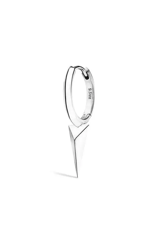 MARIA TASH Faceted Single Long Spike Hoop Earring - White Gold